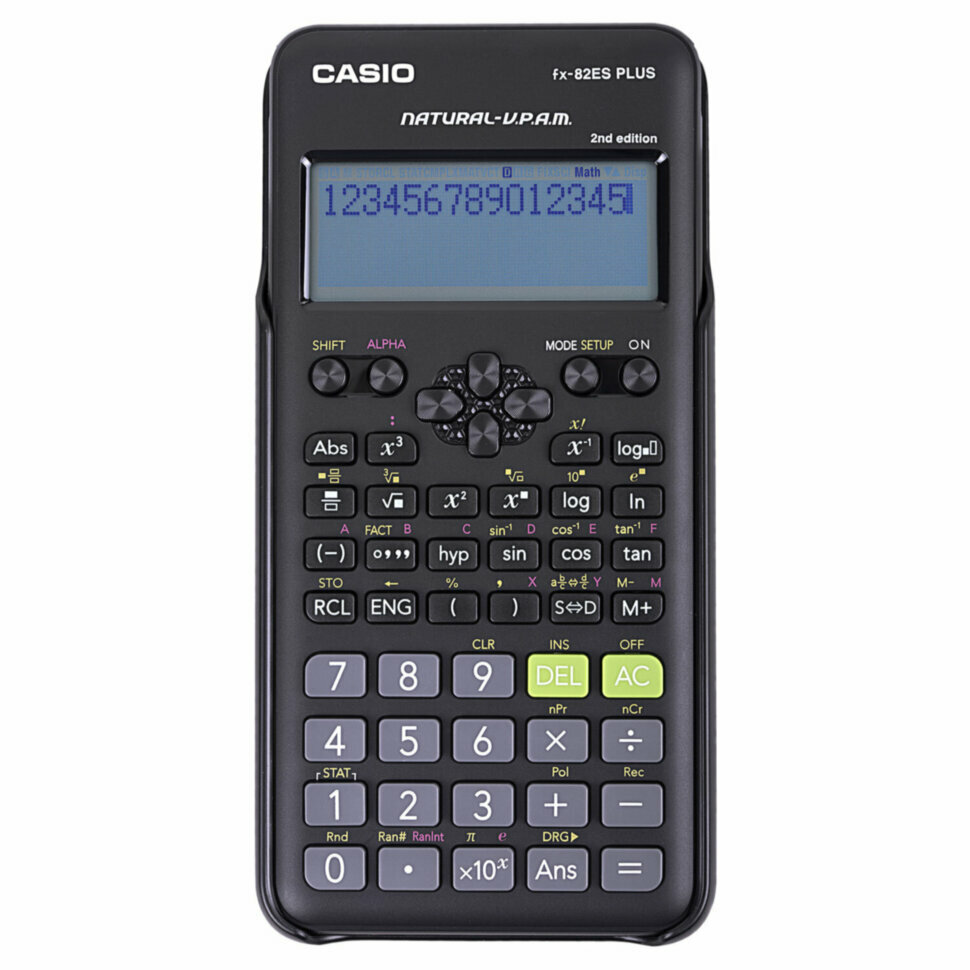 Калькулятор инженерный CASIO FX-82ESPLUS-2-WETD (162х80 мм), 252 функции, батарея, сертифицирован для ЕГЭ, FX-82ESPLUS-2-S, 250394
