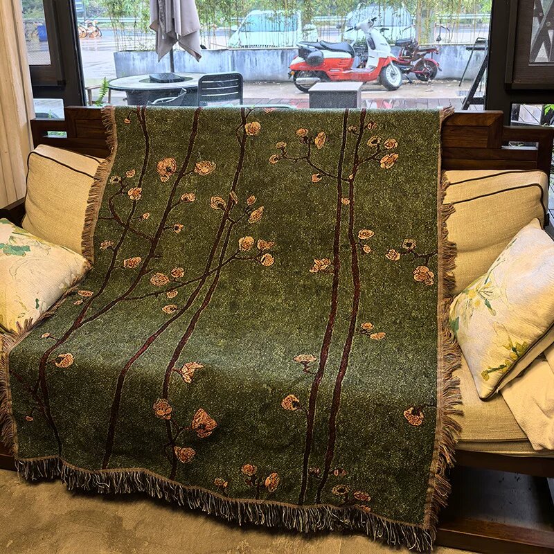 Новый гобелен в китайском стиле с узором бабочек, винтажный гобелен с цветочным орнаментом, декоративный тканевый