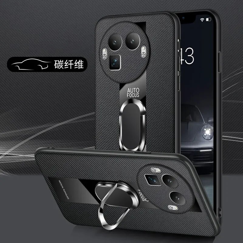 Чехол Realme GT8 Carbon fiber с кольцом-держателем