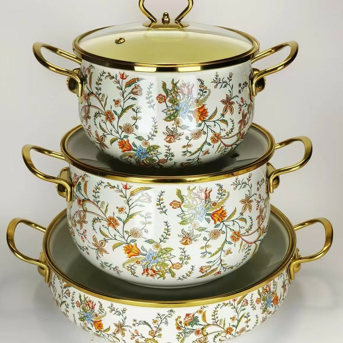 Набор из трех предметов для морепродуктов, супница, кастрюля для тушения, премиальный набор супниц из эмали