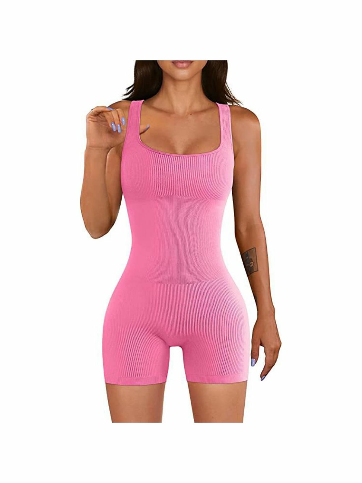 Женский черный обтягивающий боди для йоги с квадратным вырезом, светло - сливово -красный - L