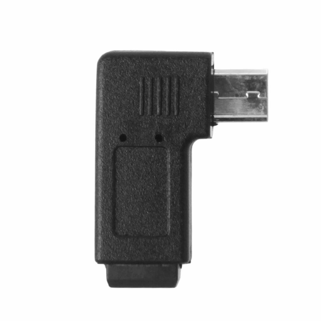 Адаптер Mini USB 5Pin мама Micro USB папа под углом 90 , Черный