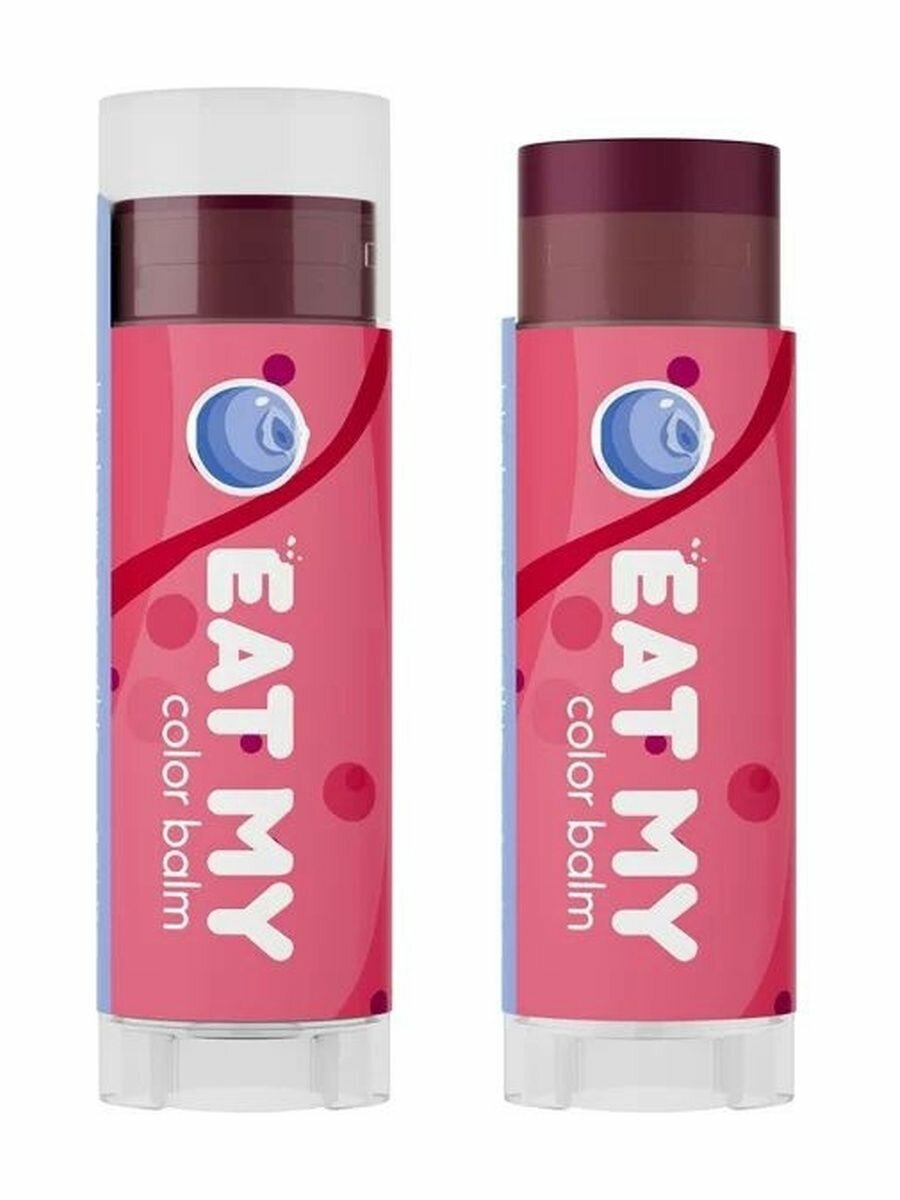 EAT MY Бальзам для губ оттеночный Черничный смузи, 4,8 г, Холодный розовый