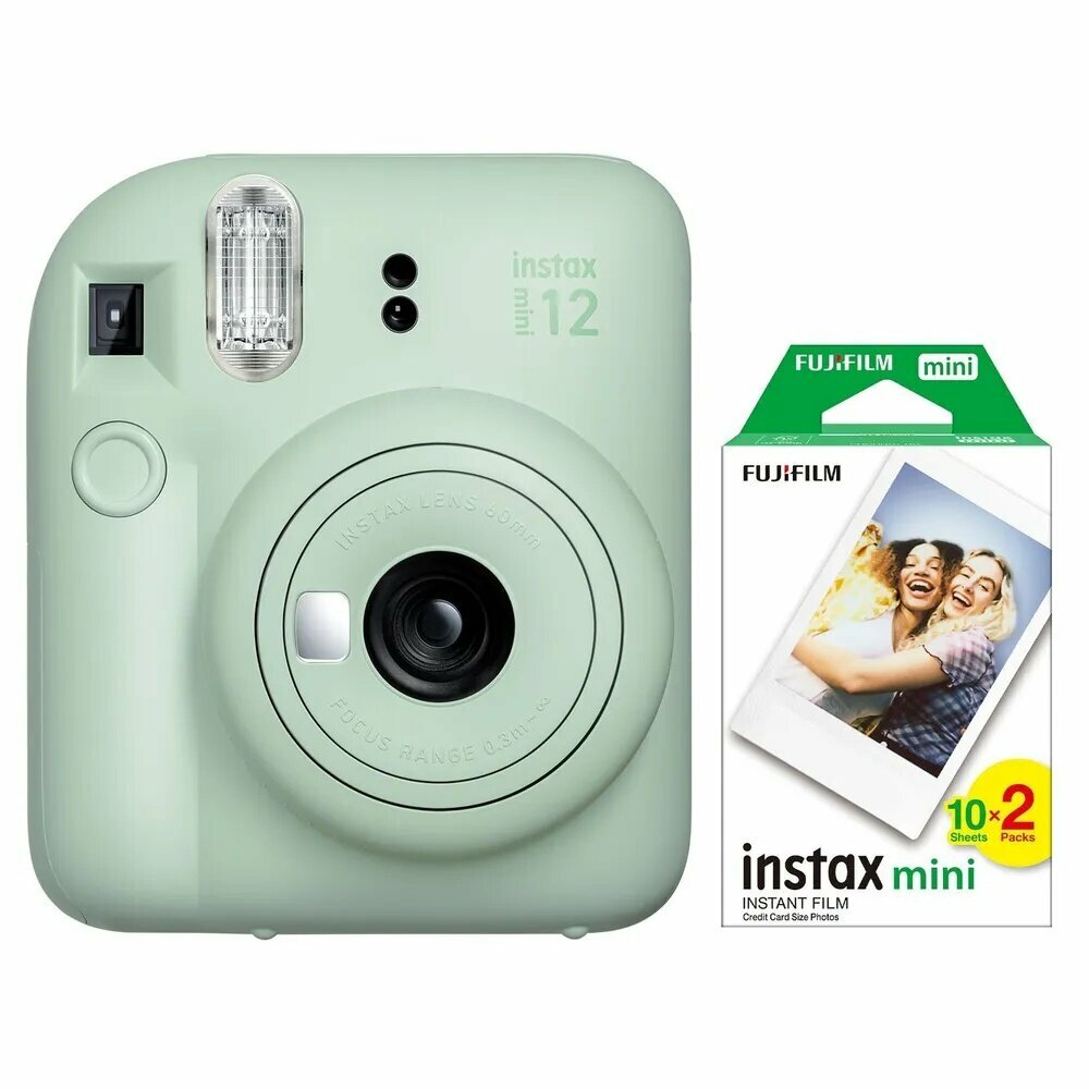 Fujifilm instax mini 12 набор + Компактный фотоаппара +Картриджи для Instax Mini, 20 фото