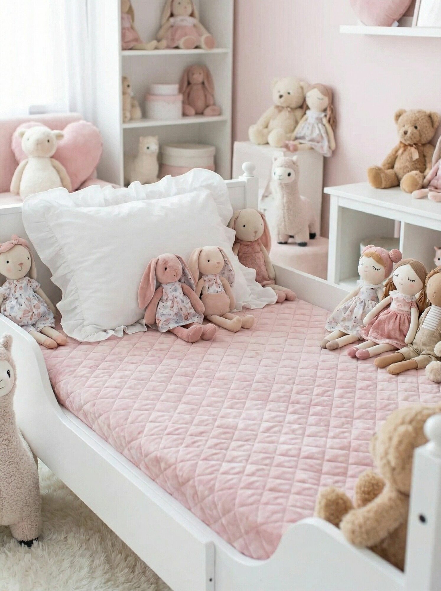 COROCOCO Покрывало детское Пудровые зайчата 120х190, с хлопковым подкладом