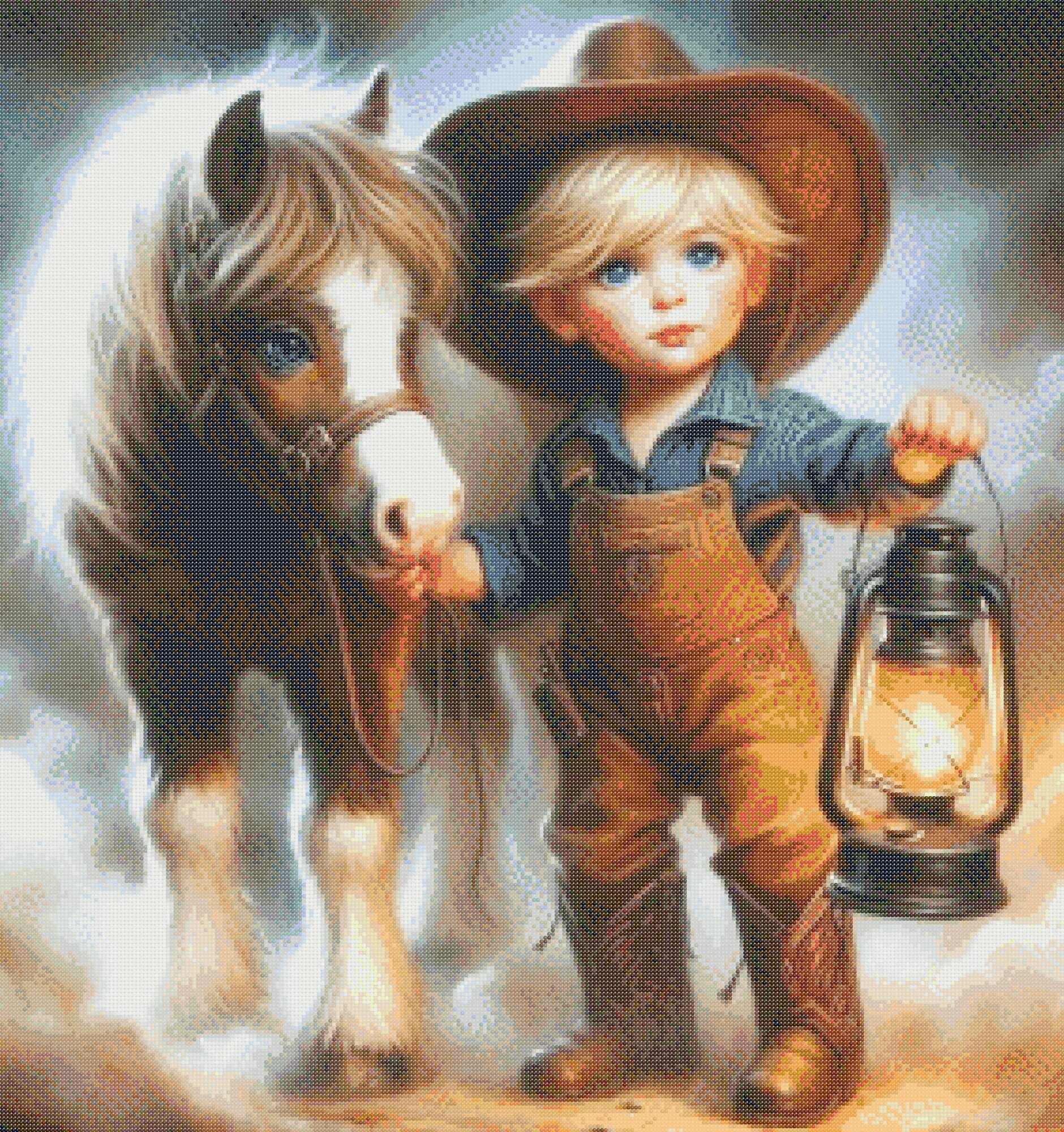 Схема вышивки бисером Ковбой (без бисера) 282х300 стежков (60х60 см) 85 цветов