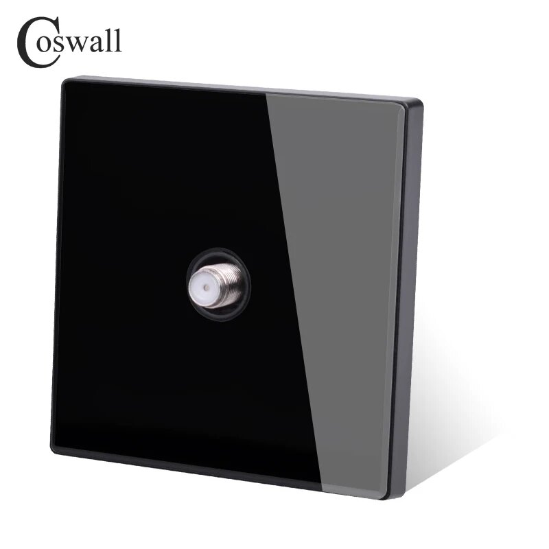 COSWALL выключатель Satellite черный стеклянный