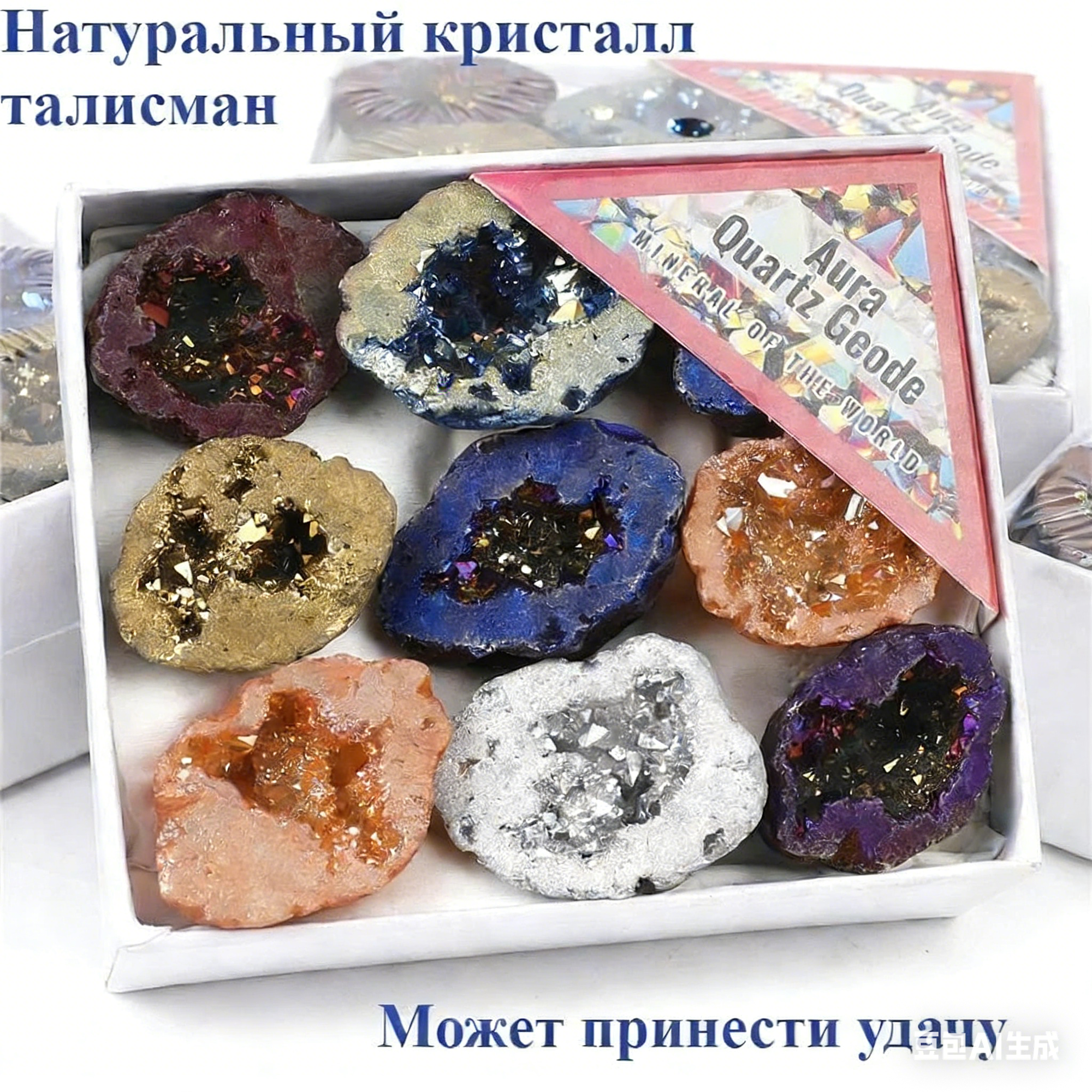 Набор минералов "Радужный эльф", необработанные камни, флюорит, 400-500 гр