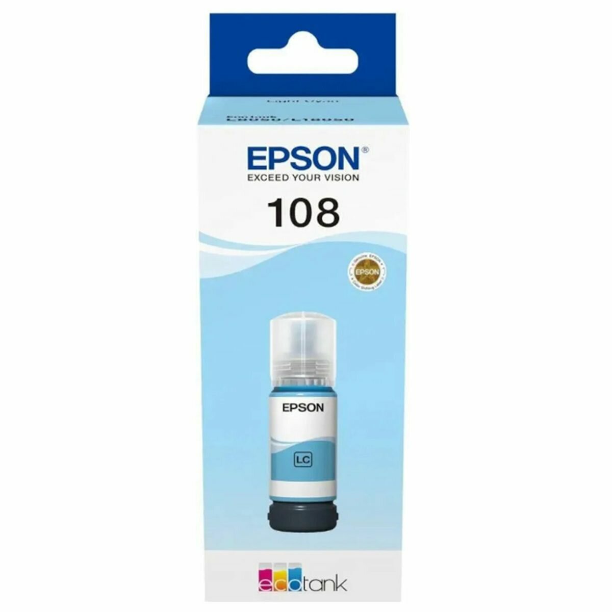 Чернила Epson 108 C13T09C54A для СНПЧ Epson L8050, L8100, L18050, светло-голубые