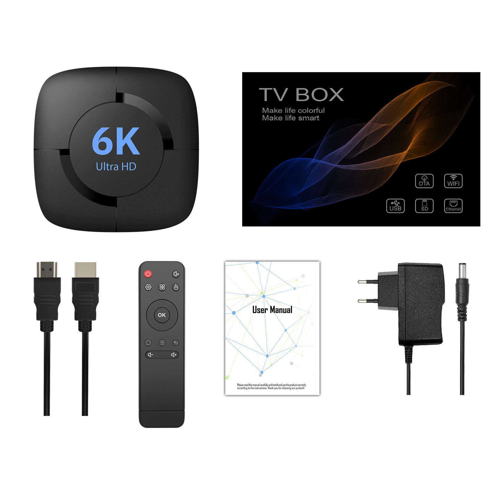 Android TV Box: 4 ГБ RAM 64 ГБ ROM Плавный Просмотр 4K Видео - Универсальный ТВ-Приемник DVB-T2 Для Цифрового Эфира С Автопоиском Каналов Для Домашнего Развлечения С Функцией PVR Записи