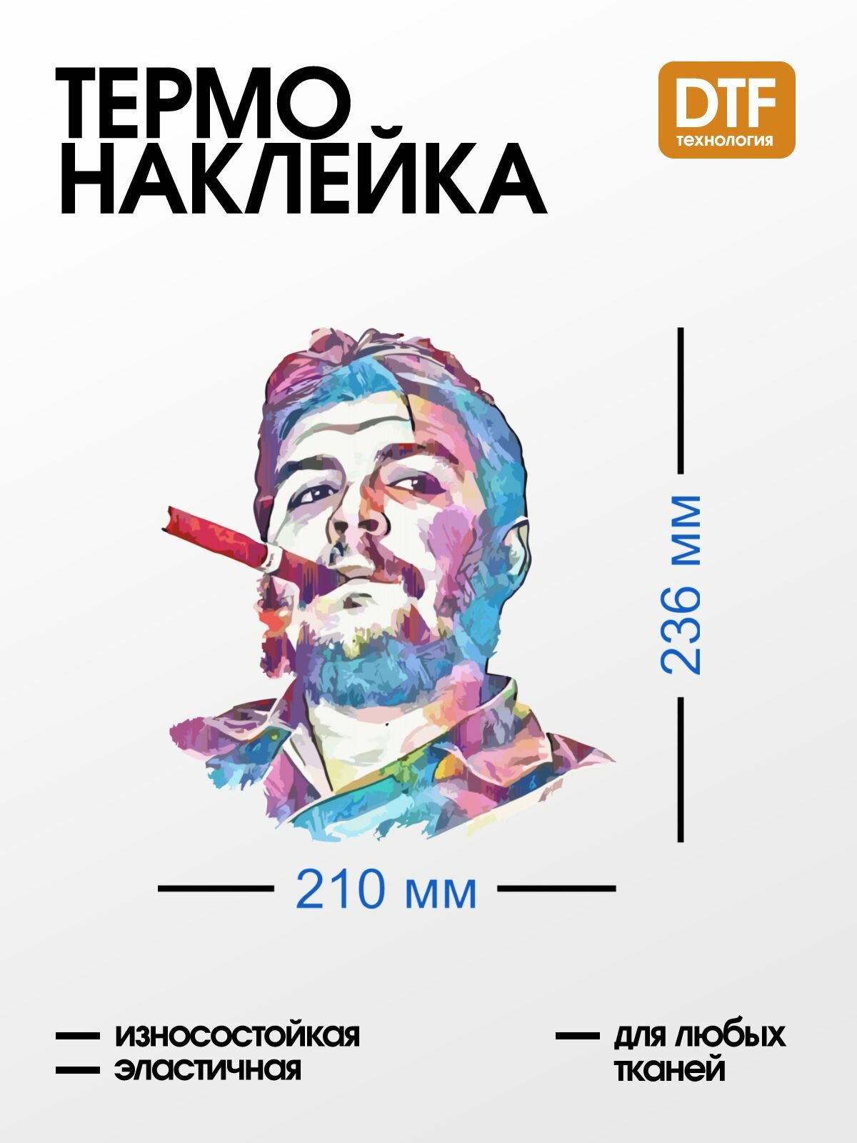Термонаклейка на одежду DTF / Термоаппликация / Эрнесто Че Гевара