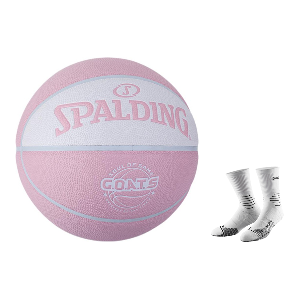 Баскетбол унисекс SPALDING G.O.A.T.S PU, размер 7, тренировочный, розовый белый, CN