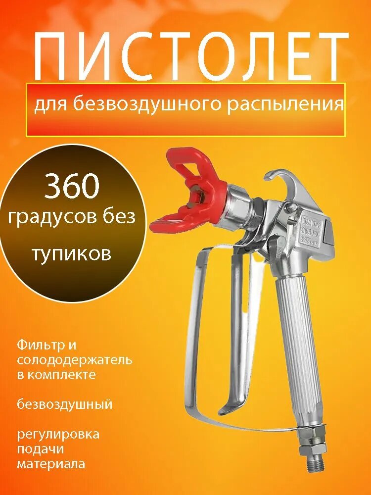 Пистолет окрасочный безвоздушный Краскопульт,3600PSI распылитель с высоким давлением для безвоздушного распыления