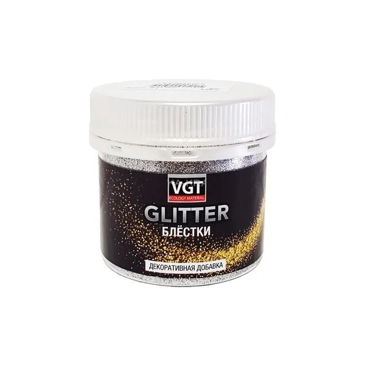 Добавка декоративная, блестки VGT Glitter (50гр) серебро