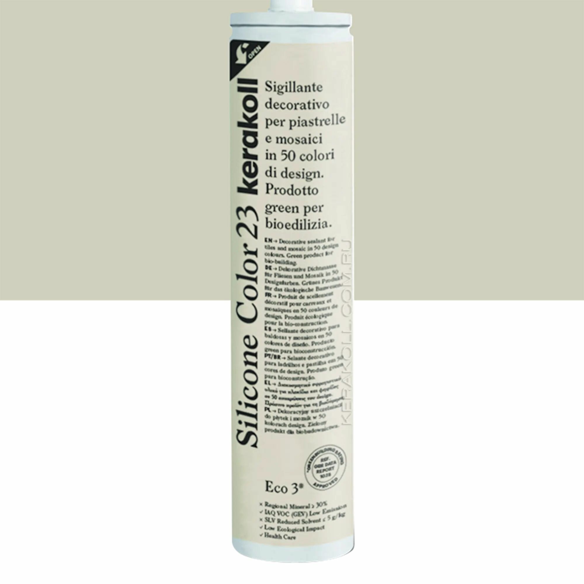 Герметик KERAKOLL SILICONE COLOR (50 цветов Design), Цвет 23 (Топленое молоко) 310 мл.