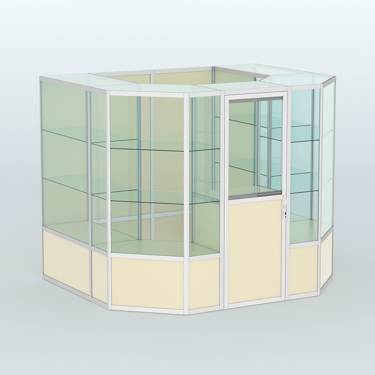 Павильон из профиля пристенный №7б (4,32 кв. м), Крем Вайс