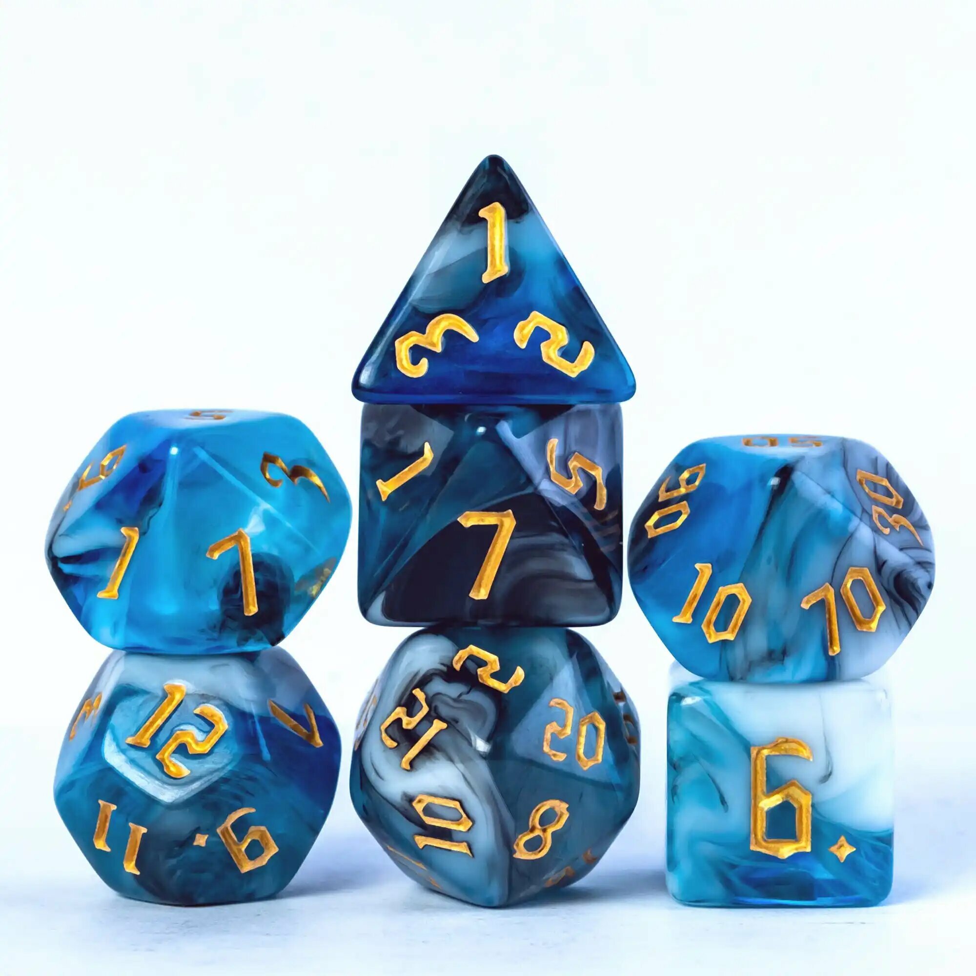 Набор кубиков DND 7 шт, акрил, синий Blue Black