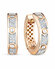 Серьги двусторонние BERGER, красное золото, 585 проба, фианит, размер 10 мм, дли...