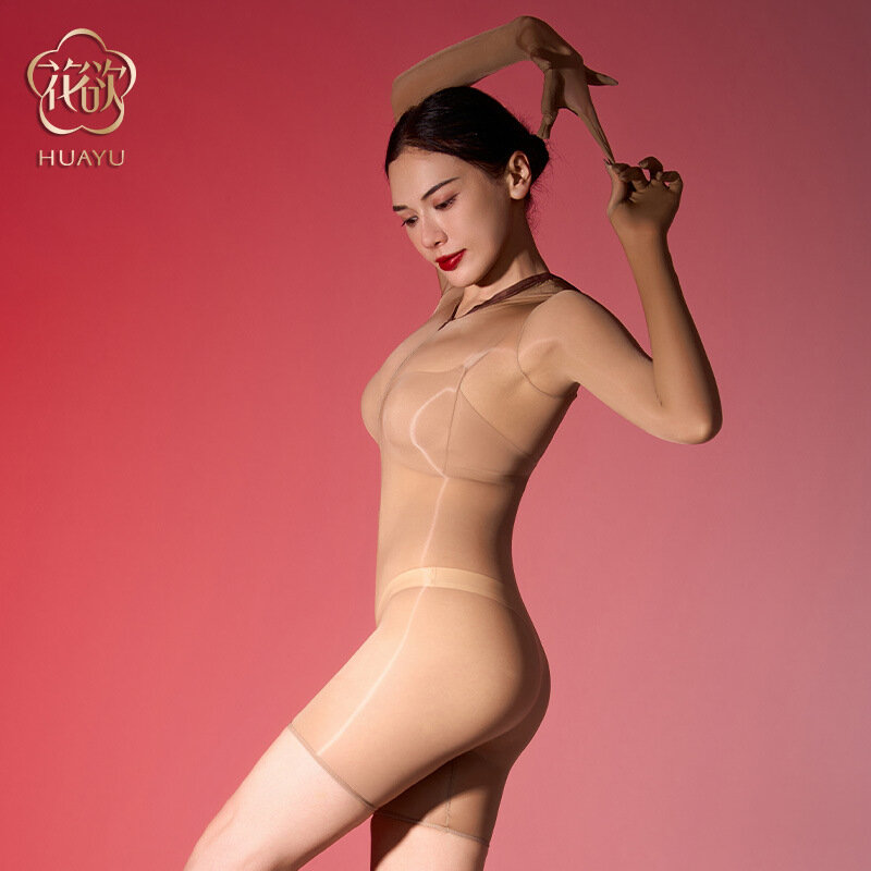 Чулки Baotou One-Piece Coser, на молнии, с открытой промежностью, коричневые