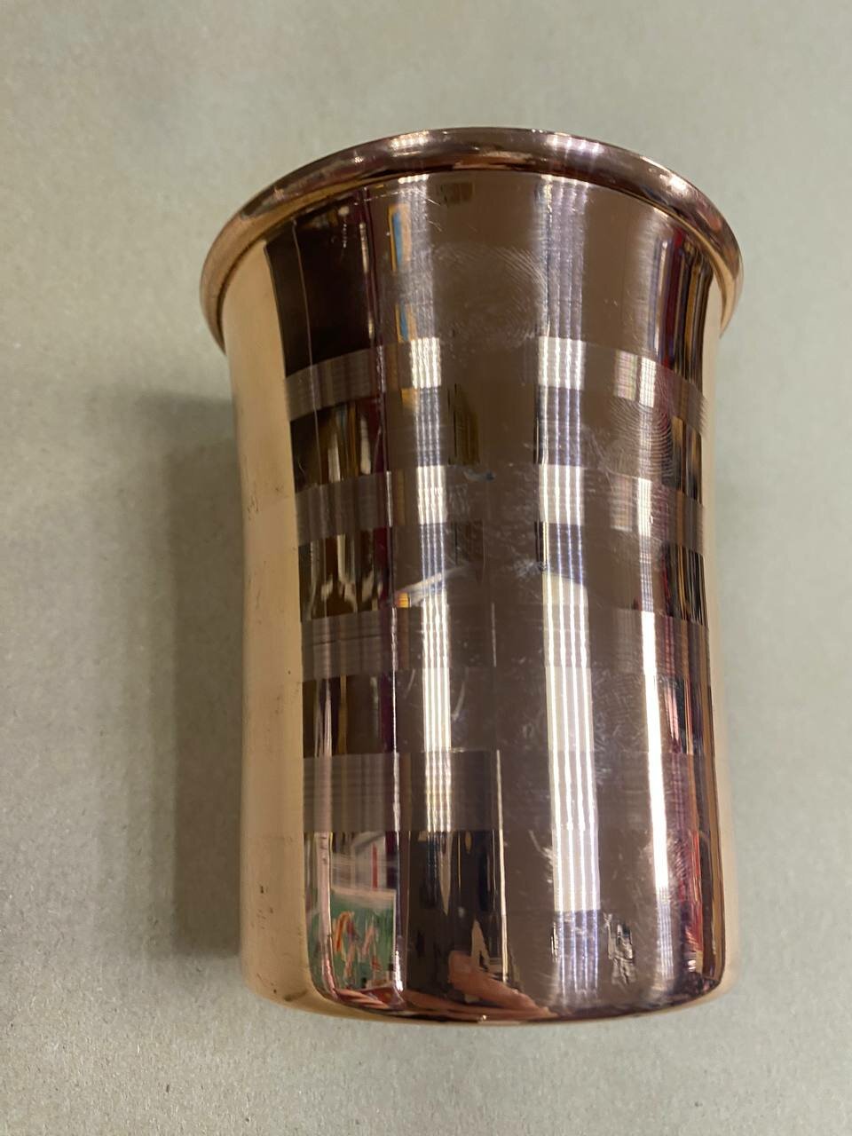 Медный стакан для настаивания медной воды, диаметр - 7см, высота-9см, 300мл, Индия