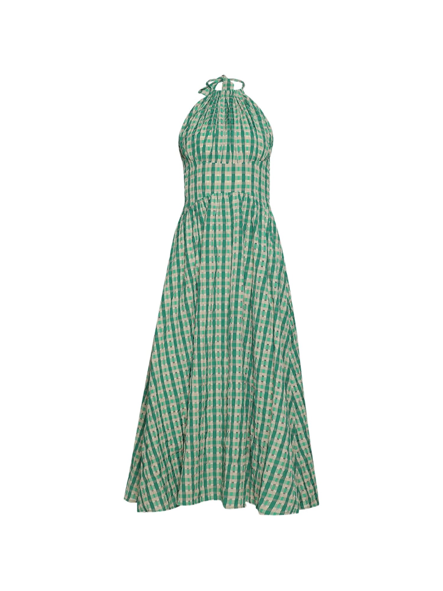 Платье Halterneck checked midi dress