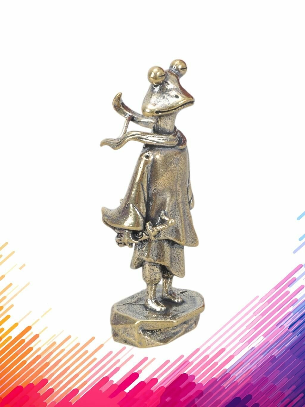 Бронзовая фигурка лягушки-рыцаря