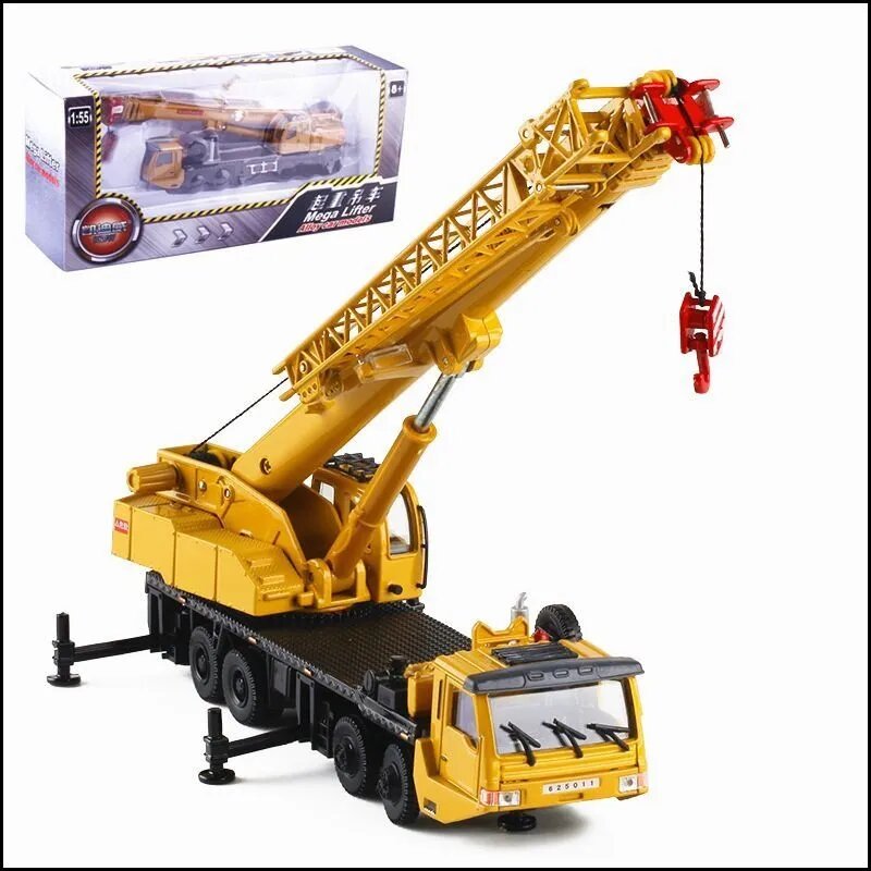 Коллекционная машинка асфальтоукладчик Mega Lifter 1:55 металлическая строительная техника