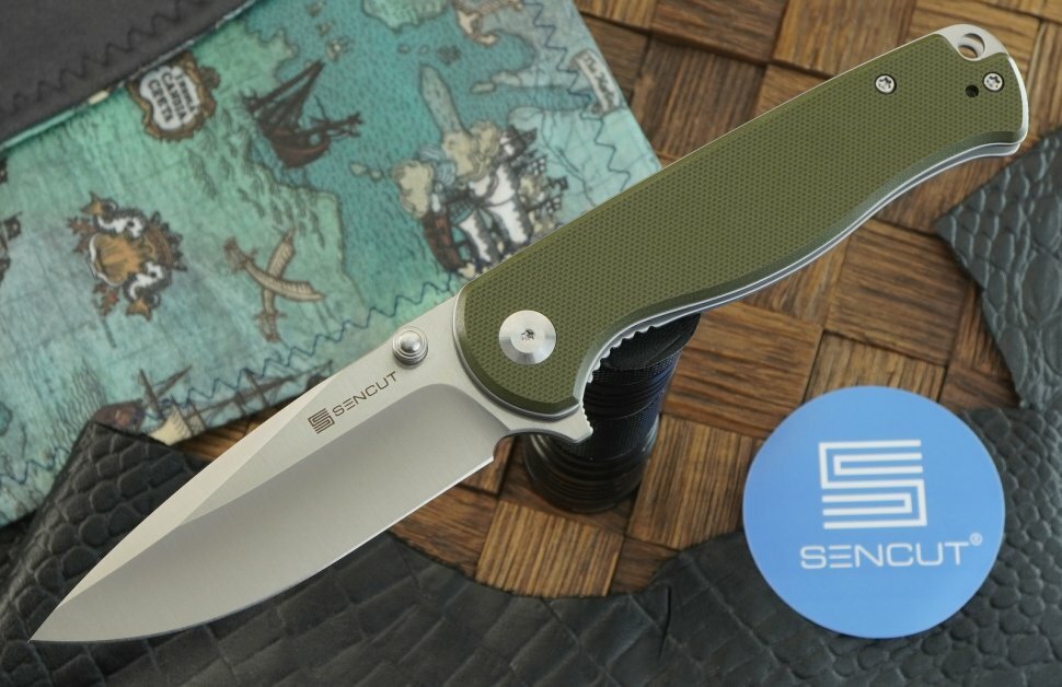Складной нож Sencut Errant, сталь 9Cr18MoV, S, рукоять зеленый G-10