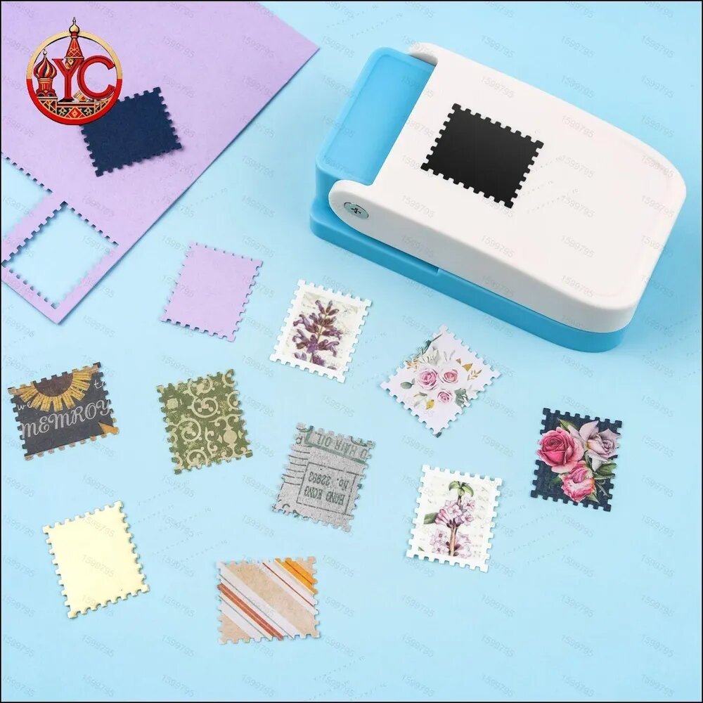 Дырокол фигурный для штамповки почтовых марок до 20 листов 1 шт. Китай