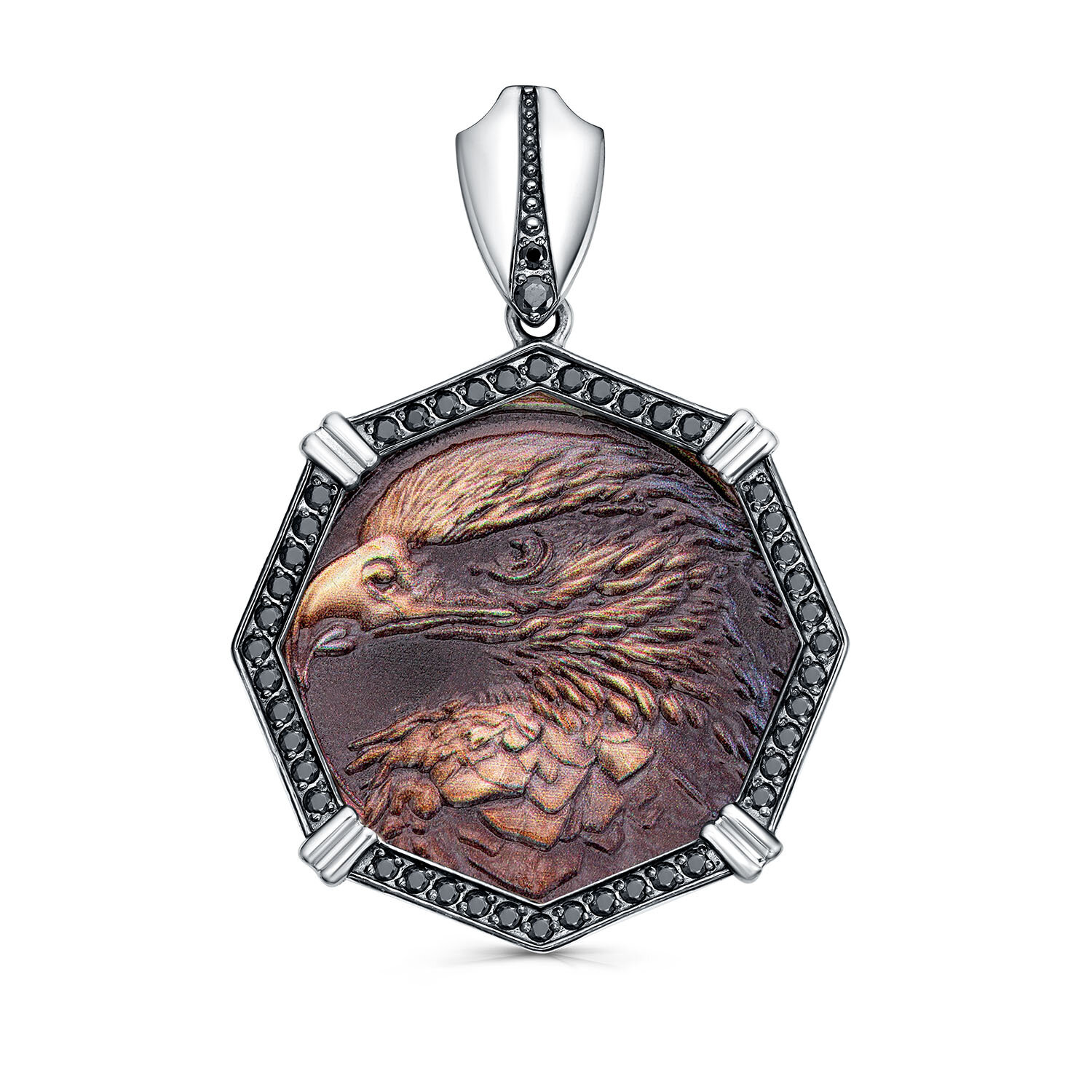 Подвеска, серебро, 925 проба, родирование, фианит