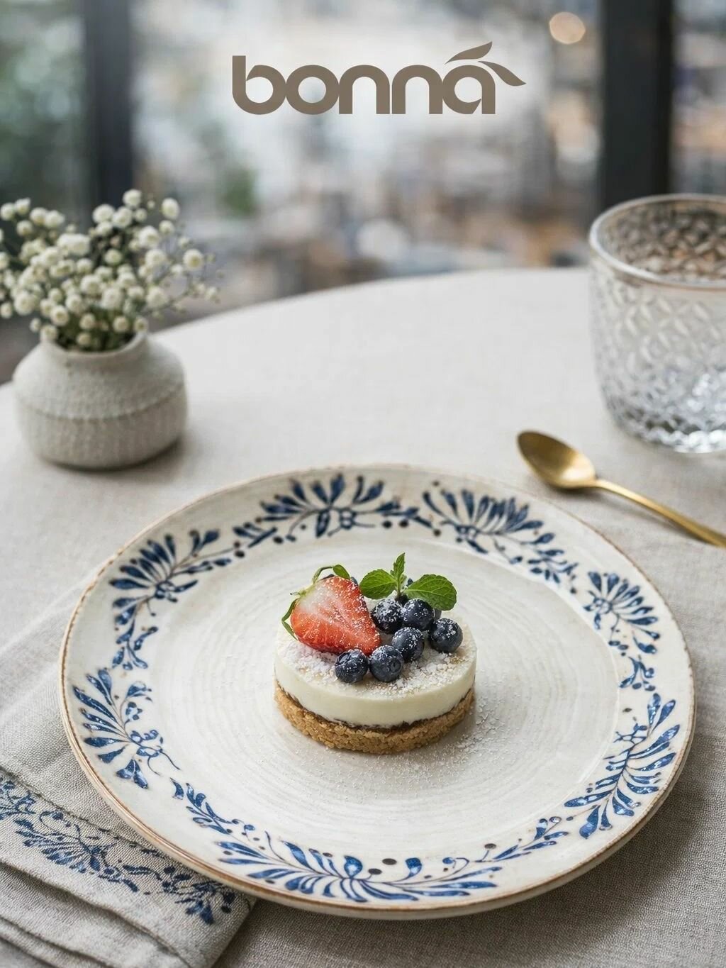 Тарелка круглая, орнамент Bonna "Grandma" 1 шт, 21см. Ударопрочный, профессиональный фарфор. "Грэндма" Bonna (Турция)