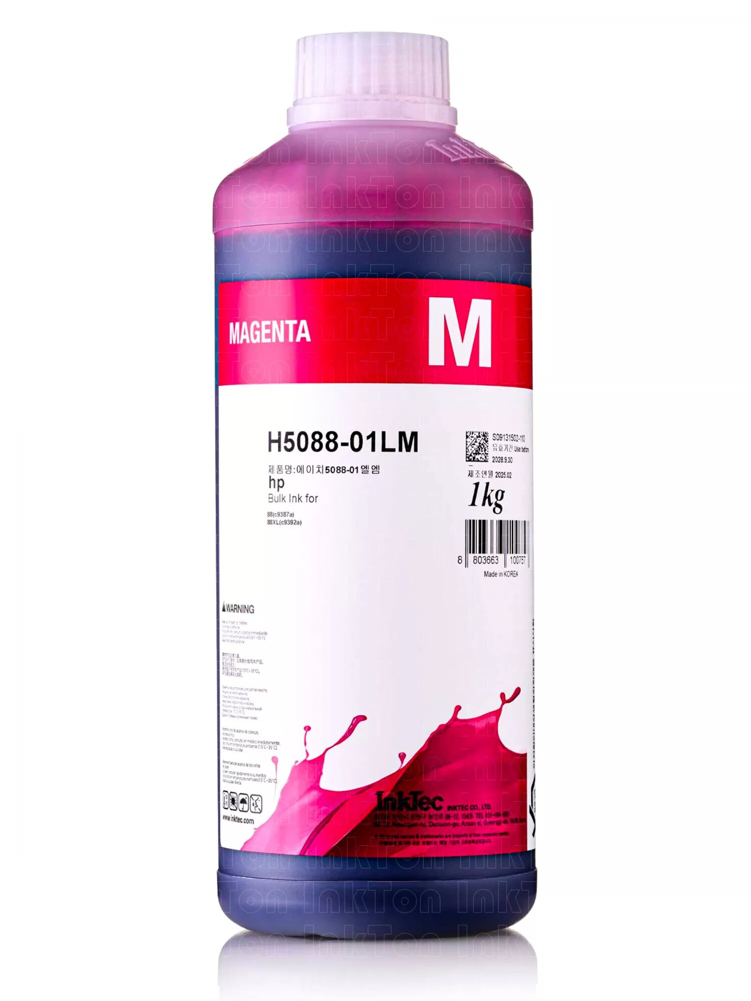 Чернила для заправки картриджа HP 711 CZ131A, HP 88 C9387AE, C9392AE, 1 литр, пурпурные