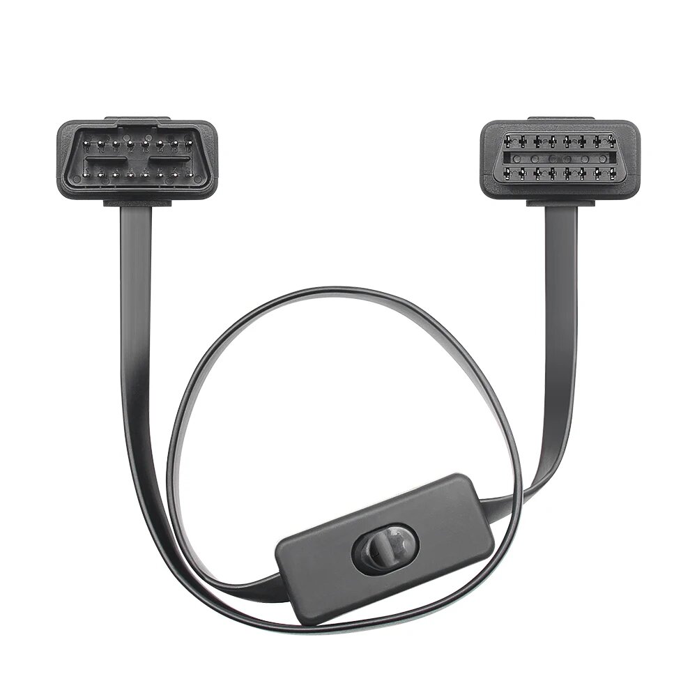 Диагностический Кабель OBD2 60 См, 16-контактный, С Переключателем, Для Автомобильного Сканера, Адаптер «папа-мама» 16-контак.