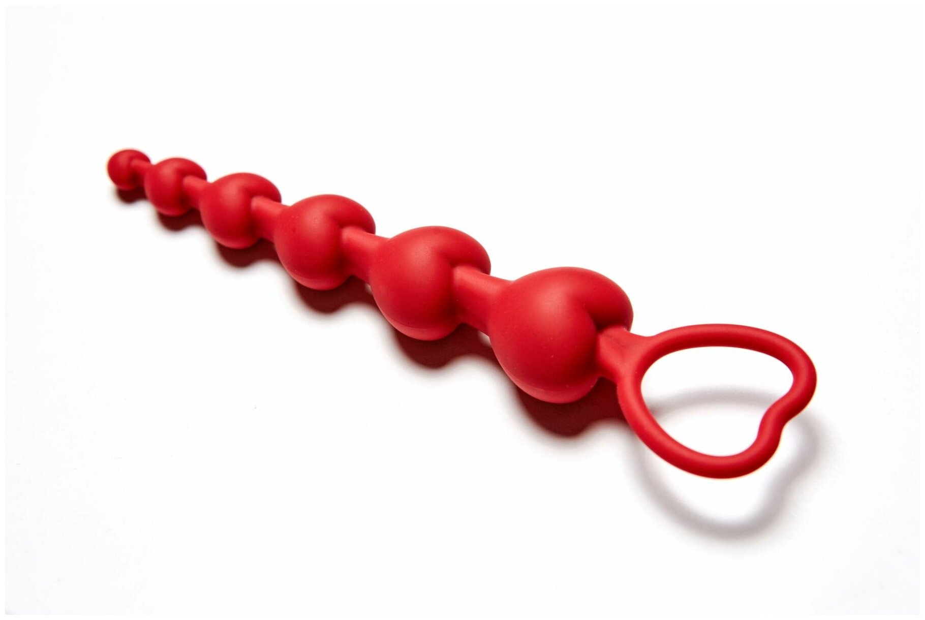 LeFrivole Анальная цепочка Love Beam, силикон, диаметр до 3,2 см, длина 19 , цвет бордовый