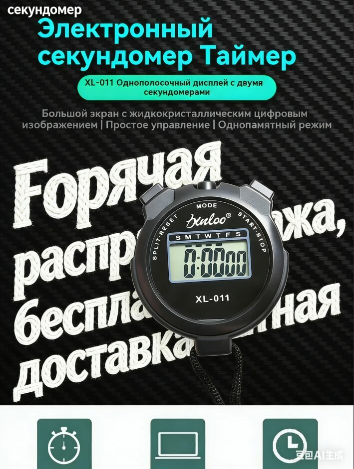 Спортивный электронный секундомер однострочный: водонепроницаемые часы с таймером
