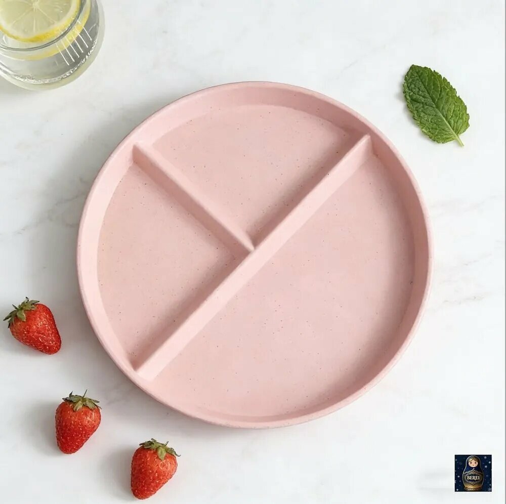 Тарелка "Морская волна" 23 см 1 шт светло-розовый