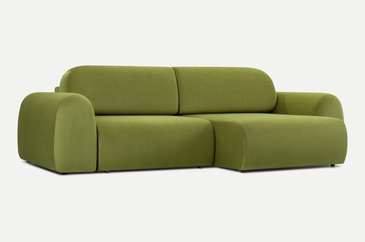 Диван угловой раскладной Divan.ru Лилт Бархат Оливковый, 270х170х86 см, спальное место 200х160 см
