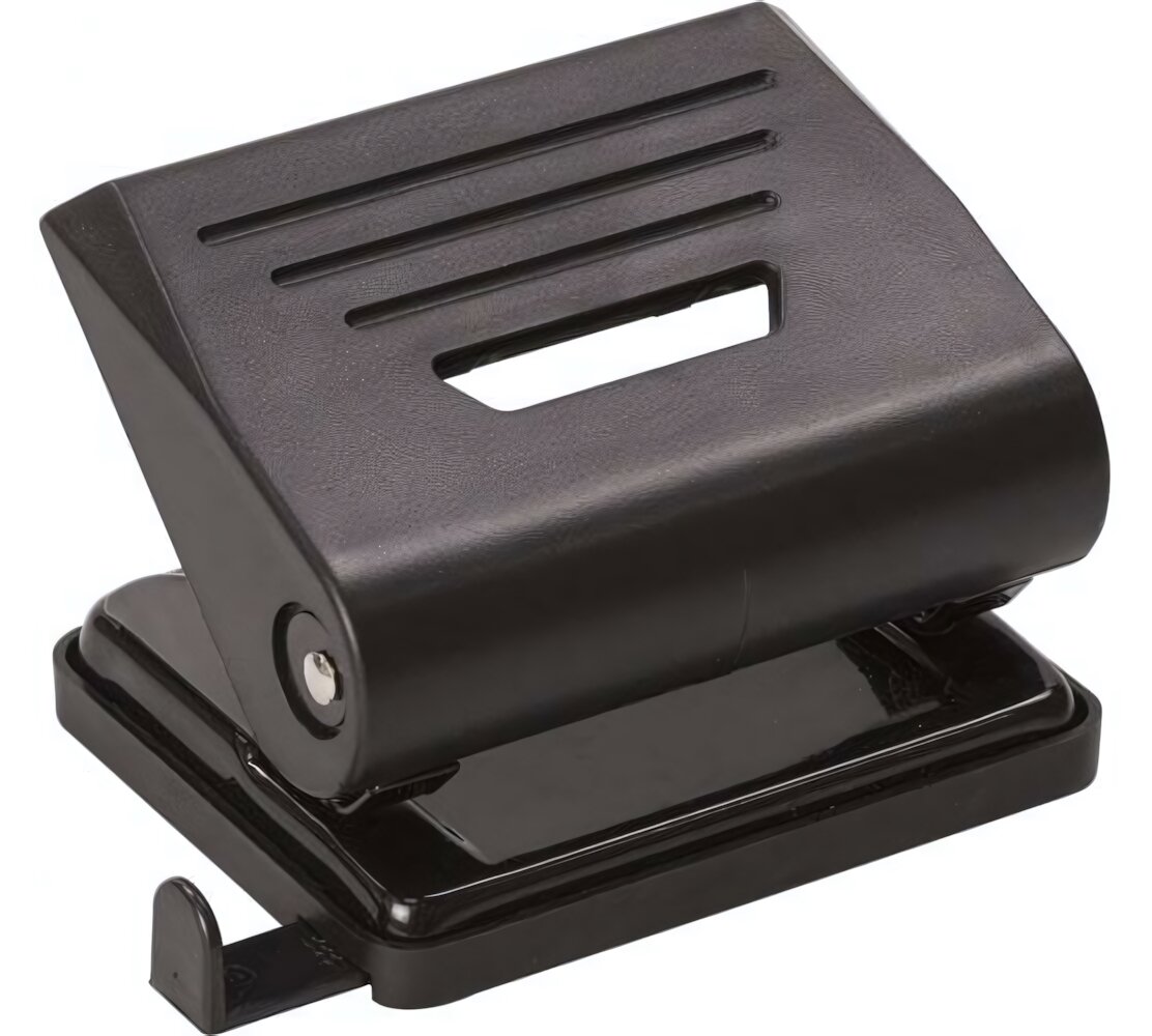 Дырокол 'Dolce Costo' черный, пробивает 20 листов, с линейкой