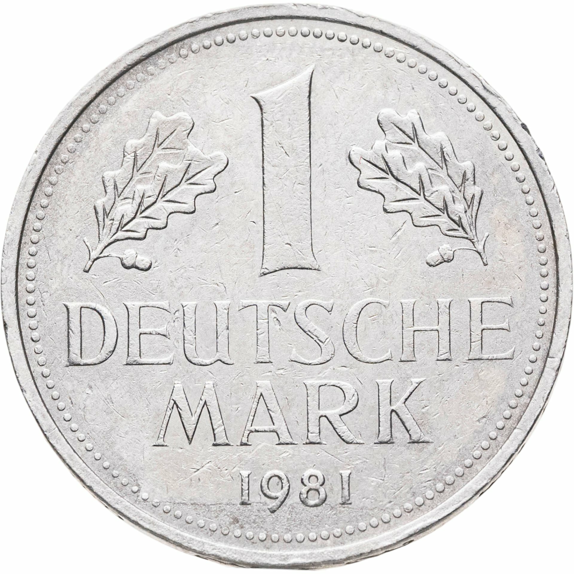 Германия ФРГ 1 дойч марка 1950-1981 годов, Сталь, Мельхиор, в сохранности VF-XF