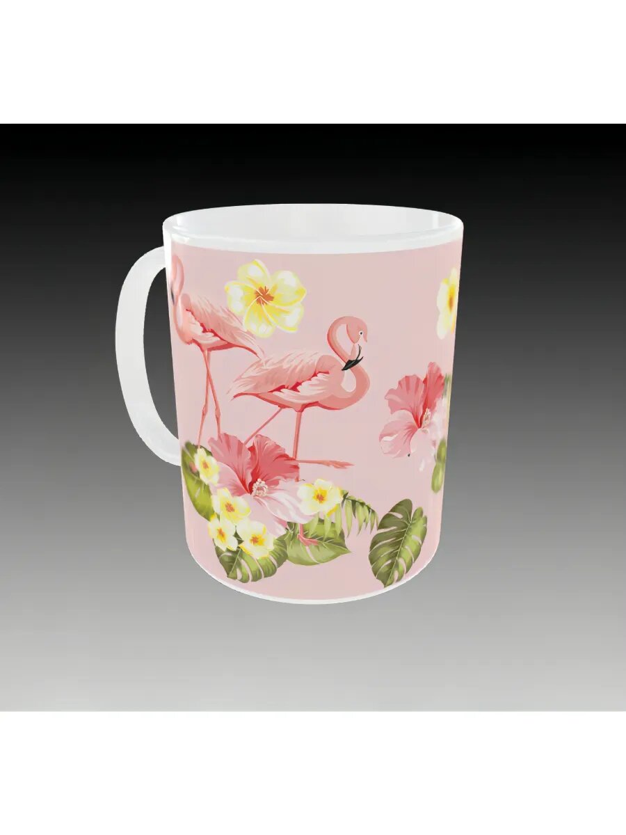 Кружка с принтом Фламинго
