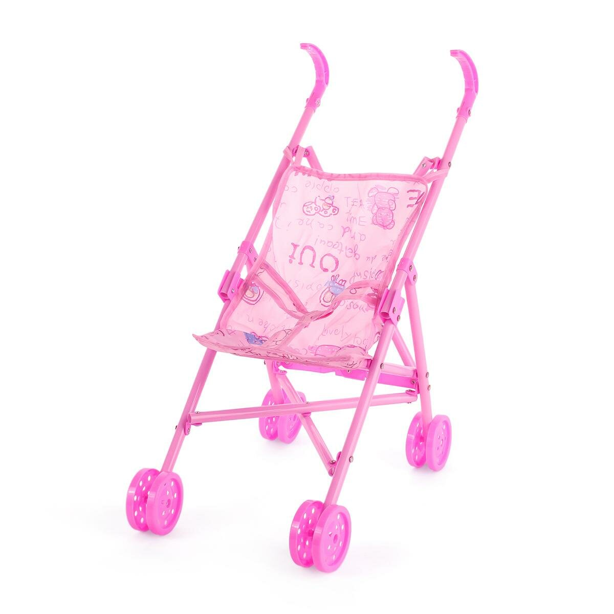 Коляска-трость для куклы, розовая, складная, 55 см, удобная для игр