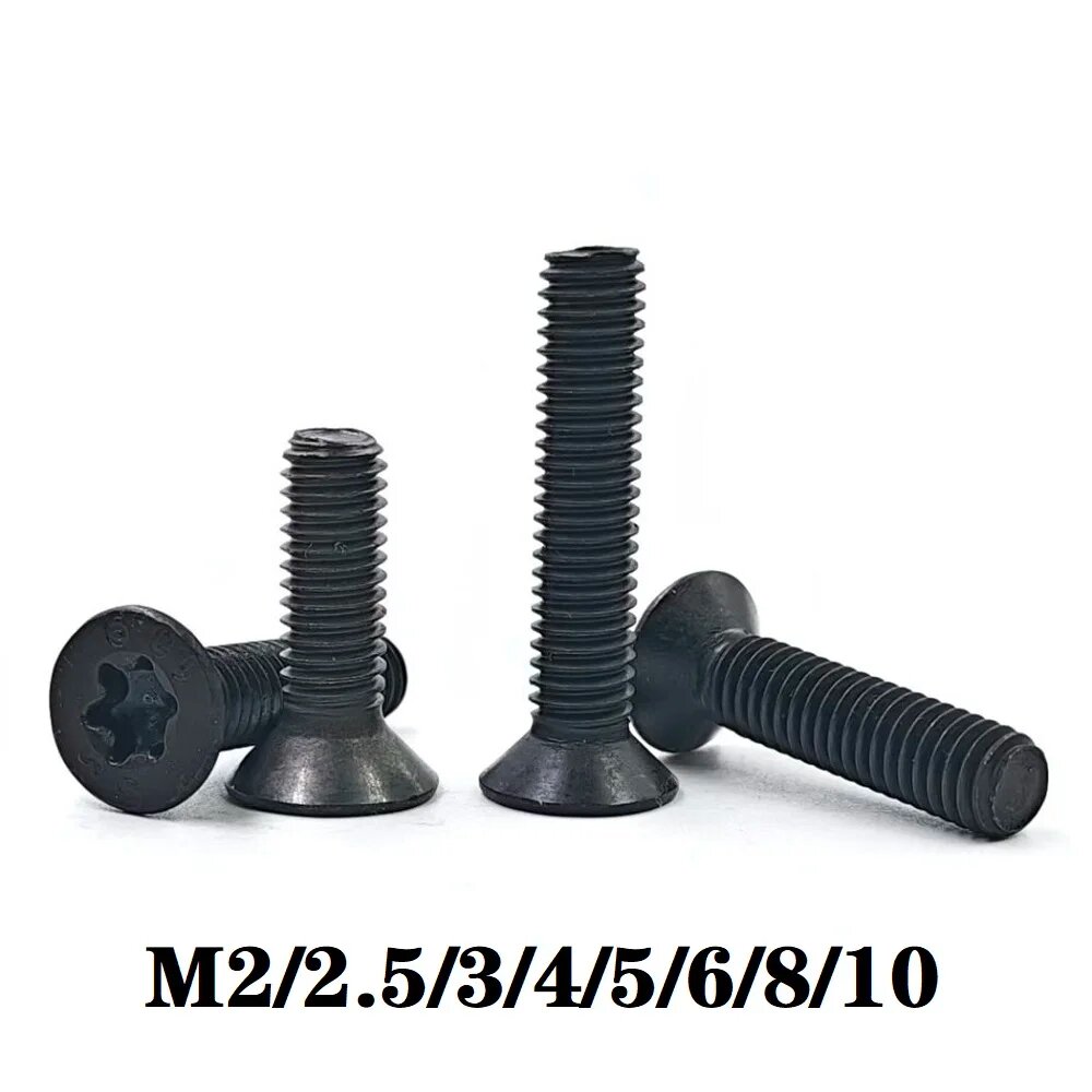 Винты Torx HPCLE GB2673 шестилепестковые черные 10.9 M2-M10 M5 10pcs, 30mm