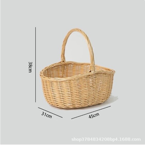 Плетёная ручная корзина из лозы для покупок, продуктов, хранения фруктов, пикников, цветов, хлеба, закусок, небольшая бамбуковая корзина.