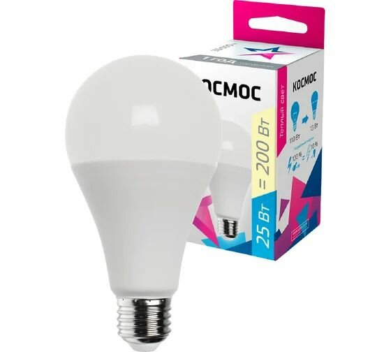 Светодиодная лампа Космос А65 25W 220V E27 3000K