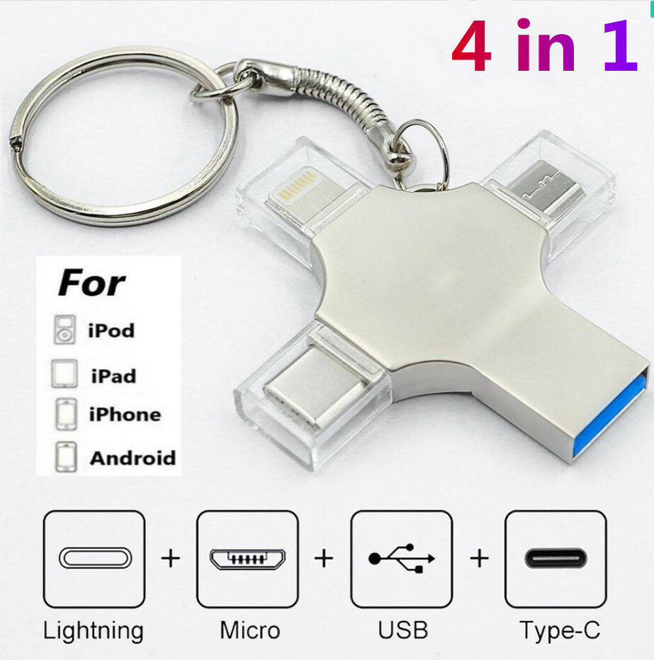 Флешка 2 ТБ USB флэшка flash для iPhone, Android, Type-C и USB-устройств