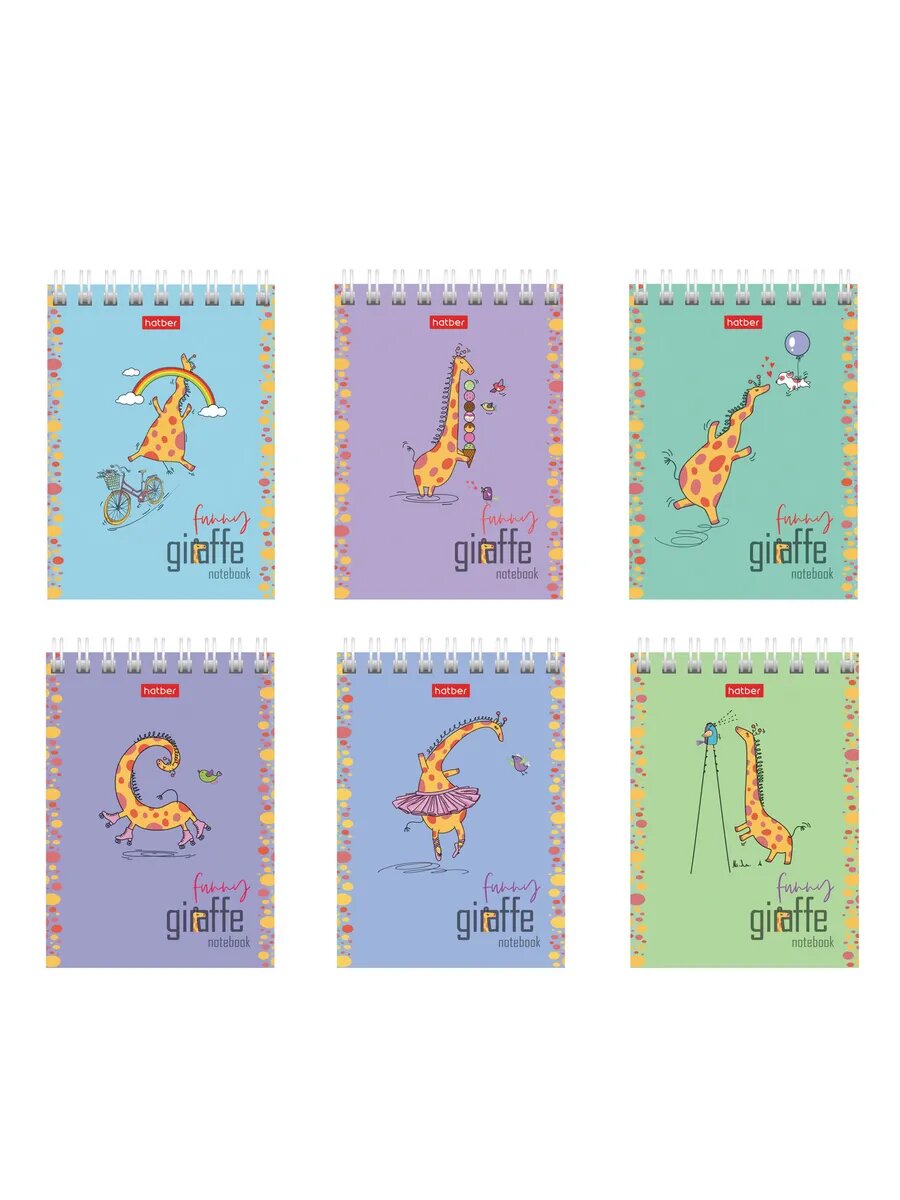 Блокнот А7 клетка на гребне 60 л. 6 шт.