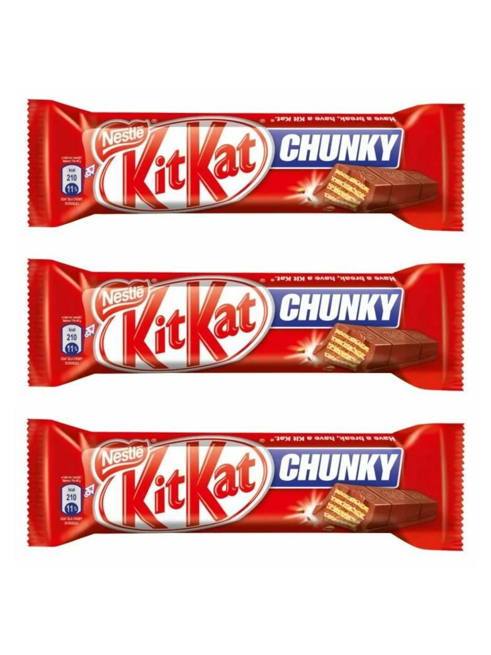 KitKat Chunky вафля в молочном шоколаде, 3шт по 38г