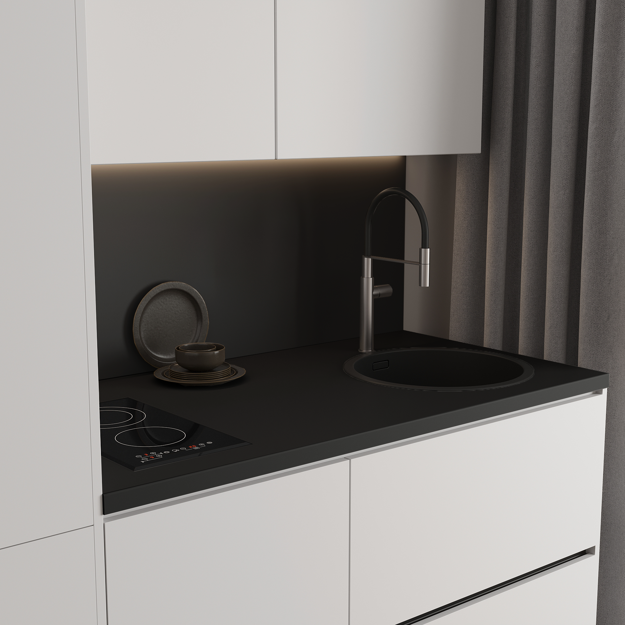 Столешница влагостойкая для кухни Black 1500х800х40 мм, с постформингом, SLOTEX