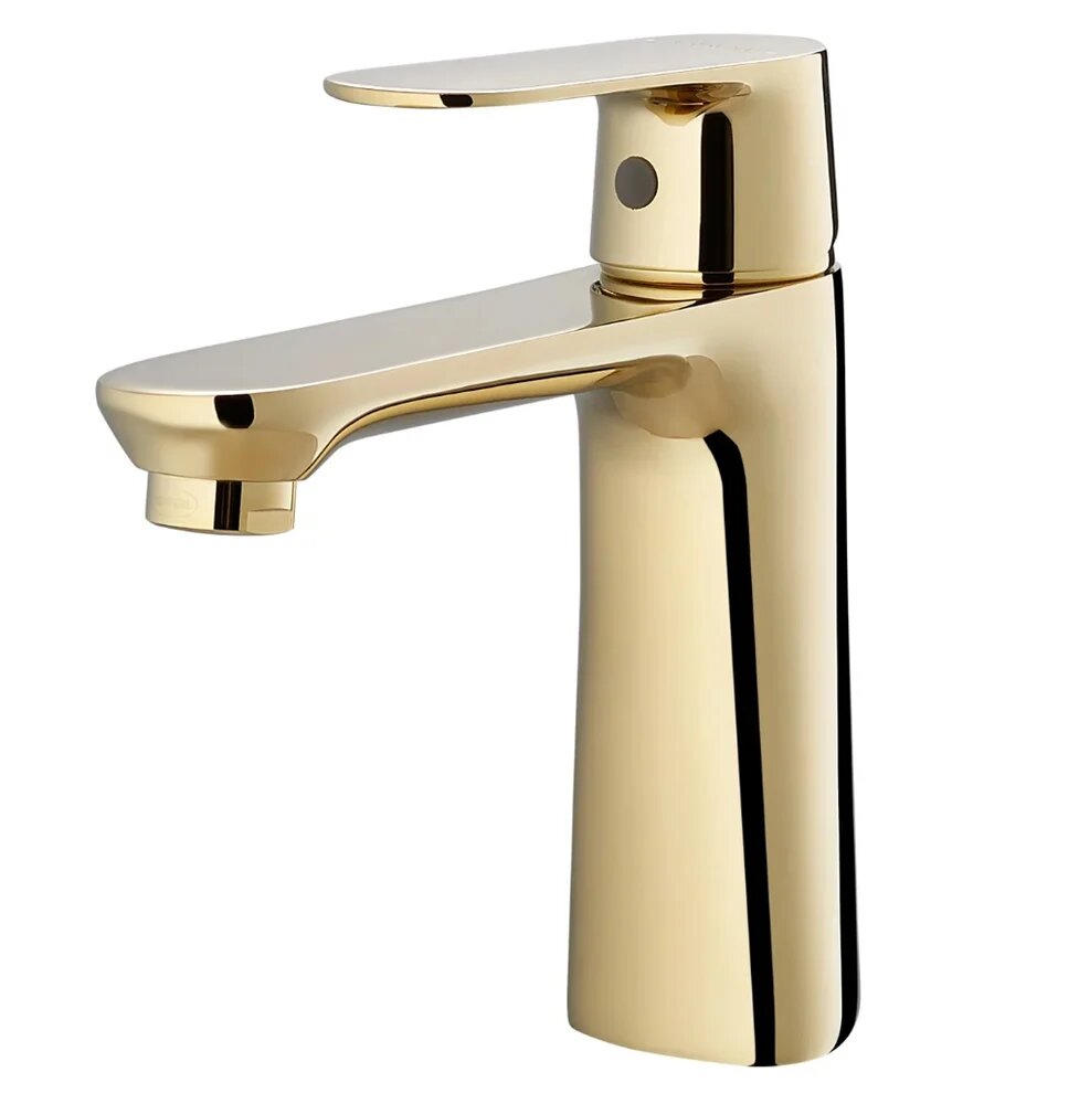 Смеситель для раковины ARROW AMP11848J золотой, глянцевый, кран для ванной в раковину, из латуни, рычажный, с керамическим картриджем, с функцией экономии расхода