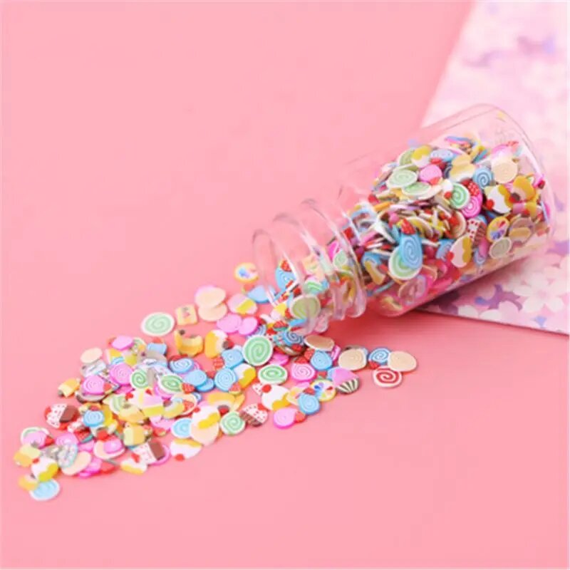 Набор для создания слайма RtopR фруктовые кусочки из мягкого пластилина 1200 шт